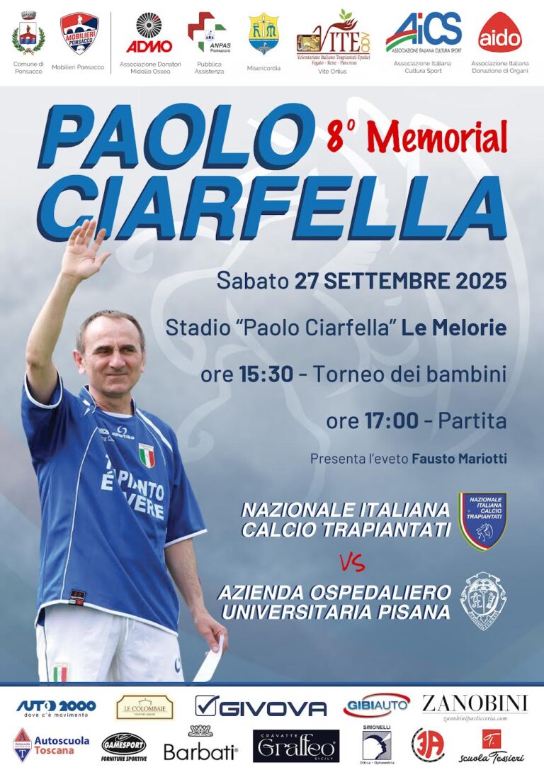 Memorial Paolo Ciarfella Ponsacco: tutti in campo con la Nazionale ...